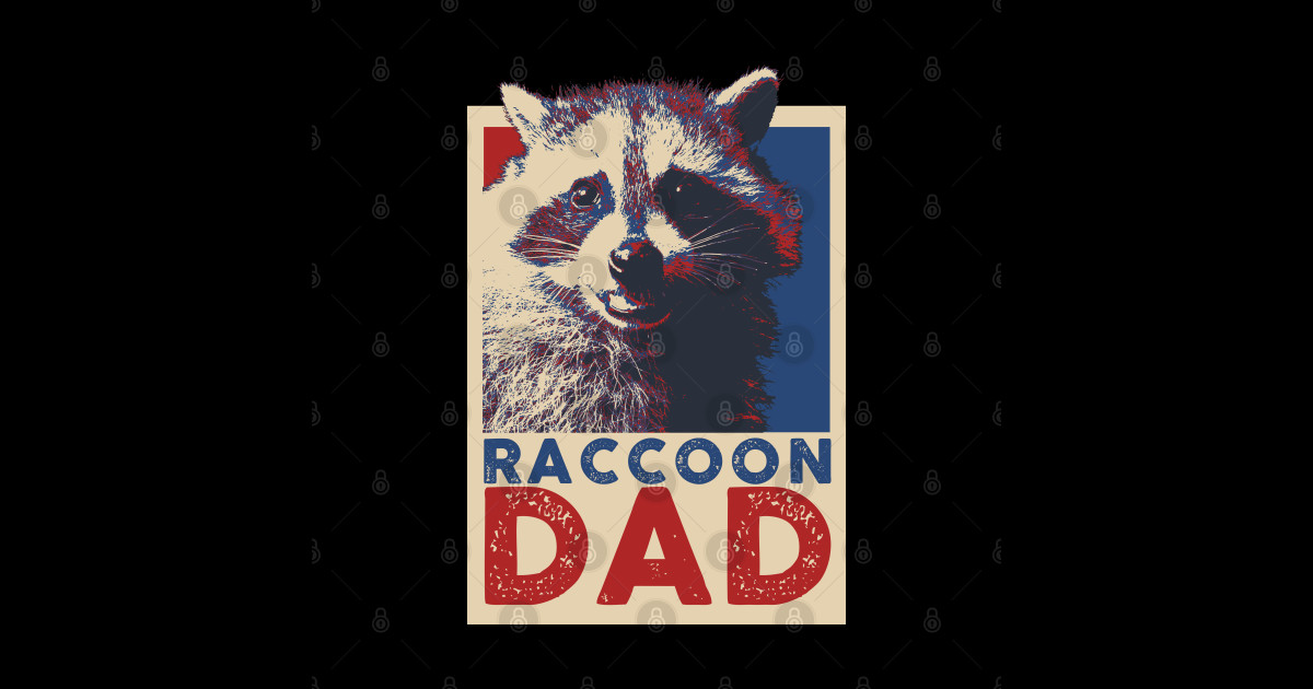 Raccoon Dad Pop Art Style - Fathers Day - Sticker | TeePublic