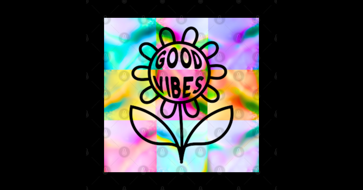 Good Vibes Flower Pop-Art - Good Vibes - Sticker | TeePublic
