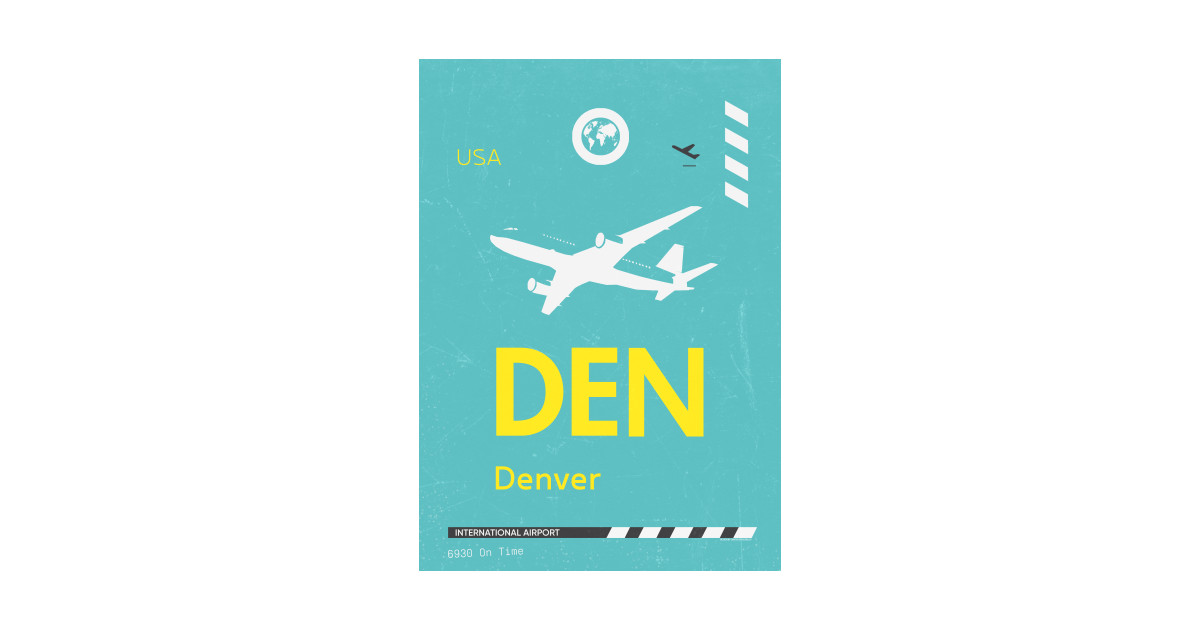 DEN Denver airport code - Airport - T-Shirt | TeePublic