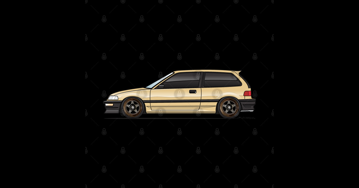 Gold EF9 - Civic Ef - Sticker | TeePublic
