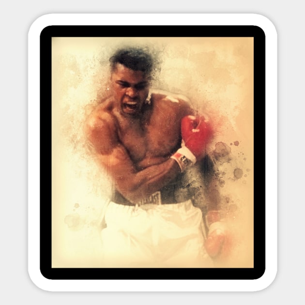 MUHAMMAD ALI - VINTAGE-3 - Muhammad Ali - Sticker | TeePublic
