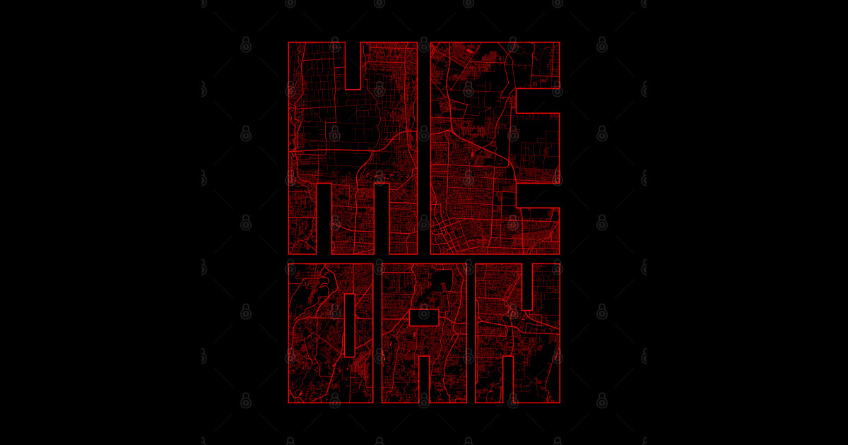 Medan, Indonesia City Map Typography - Oriental - Medan - Sticker ...