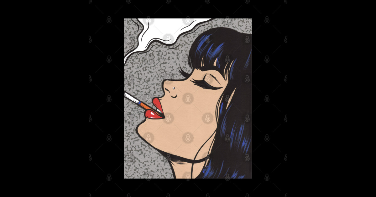 Smoking Comic Girl - Sadgirl - Magnet | TeePublic