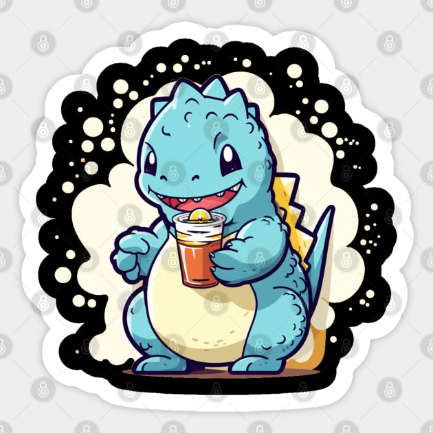 Baby Cute turquoise Godzilla - Godzilla - Sticker | TeePublic