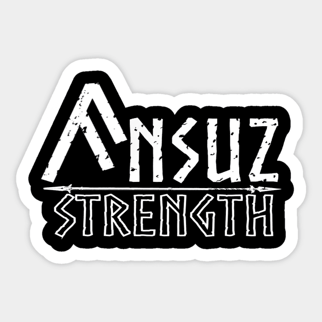 Ansuz Strength Tree (front & back design) - Strength - Sticker | TeePublic