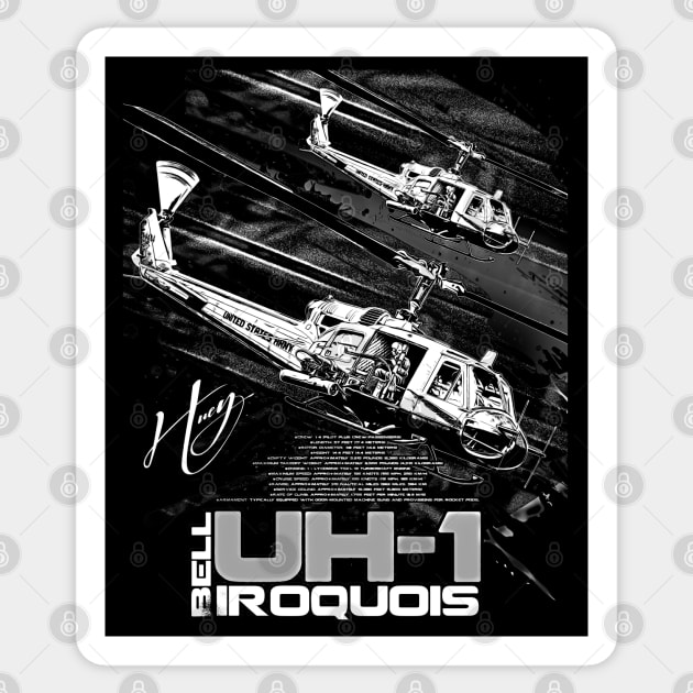 bell uh 1 iroquois helicopter - Bell Uh 1 Iroquois Helicopter - Sticker ...