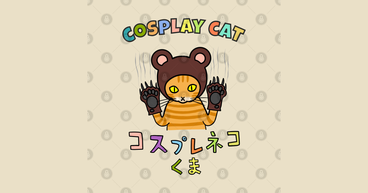 Kawaii Cosplay Cat: Neko Kuma Bear - Neko Cat - T-Shirt | TeePublic