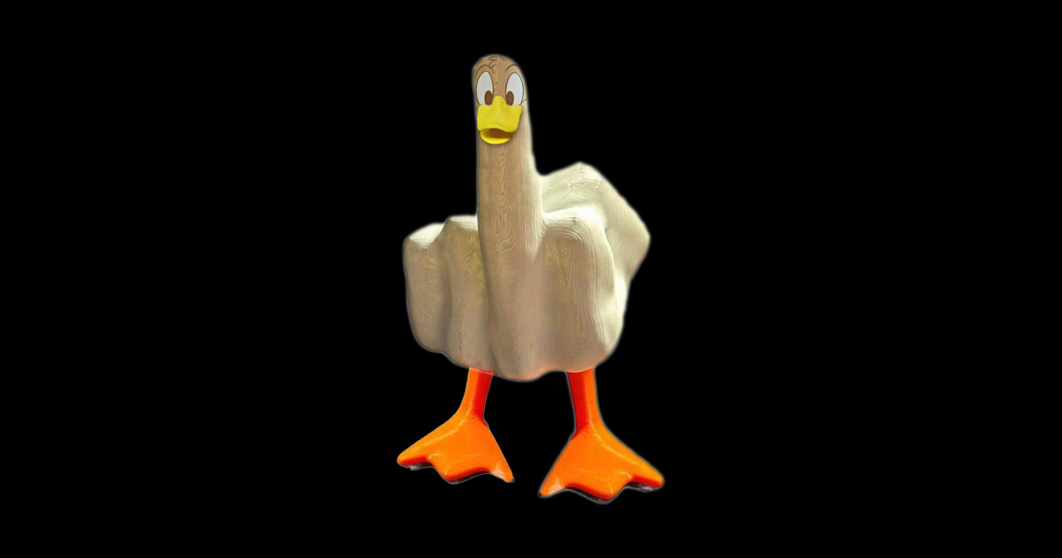Rude Duck Duck Finger Middle Finger Flip Off Duck - Rude Duck - Sticker ...