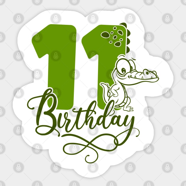 Letter Number 11 eleven - 11th Birthday Gift - Sticker | TeePublic