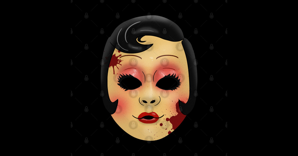 Pin-Up Girl Mask - Horror - Sticker | TeePublic