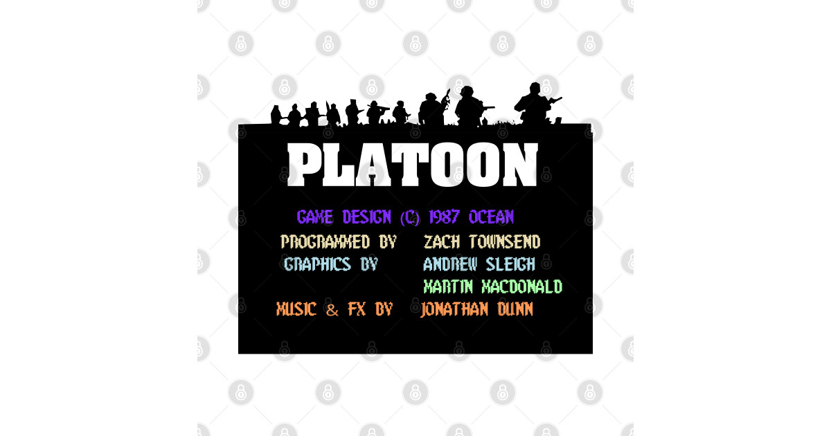 Platoon C64 Credits Screen (For Light Colors) - Commodore 64 - T-Shirt ...