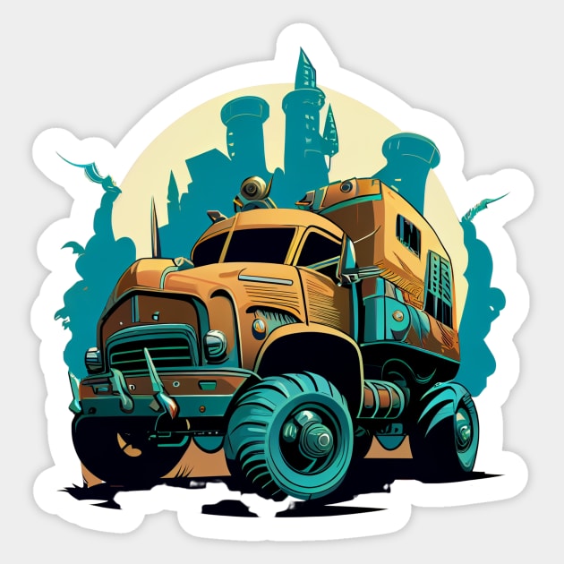 Vintage Ride: A Nostalgic Truck Design. An old truck - Truck - Sticker ...