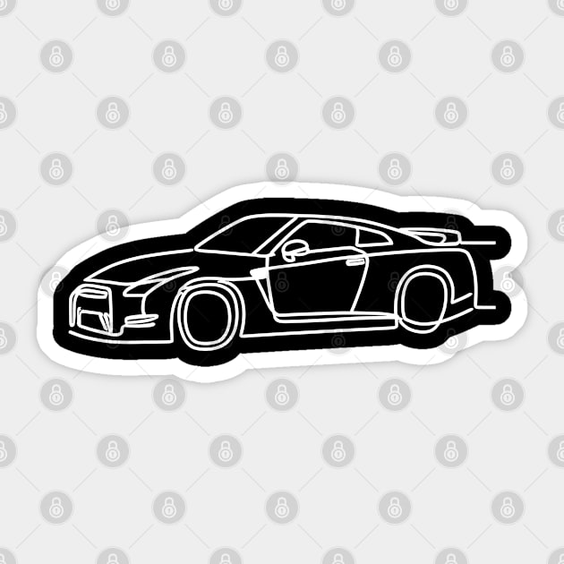 Nissan GTR R35 Line Drawing - Nissan Gtr R35 - Sticker | TeePublic