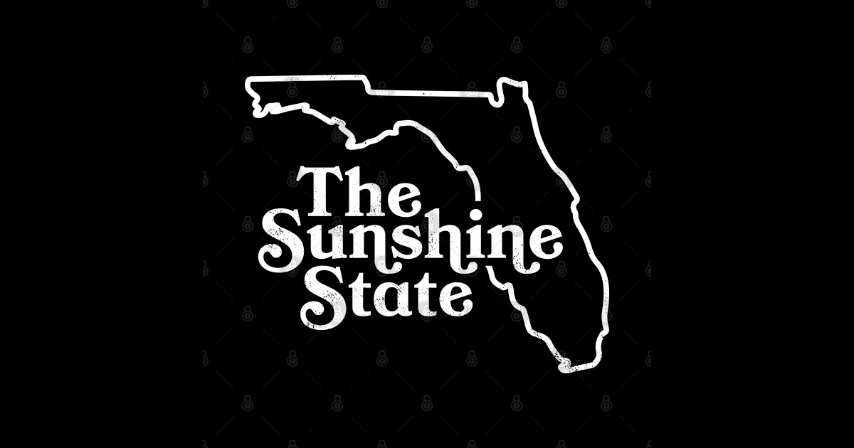 Florida The Sunshine State Vintage State Outline - Sunshine State ...