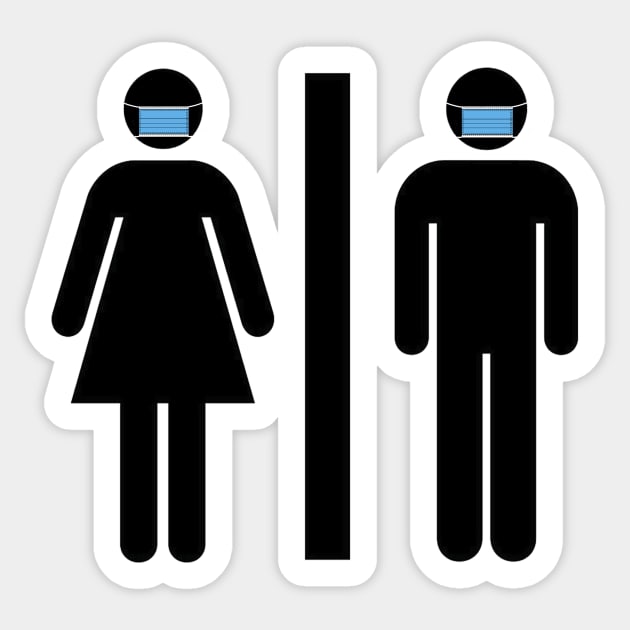 Washroom Sign Symbol Face Mask - Restroom - Sticker | TeePublic