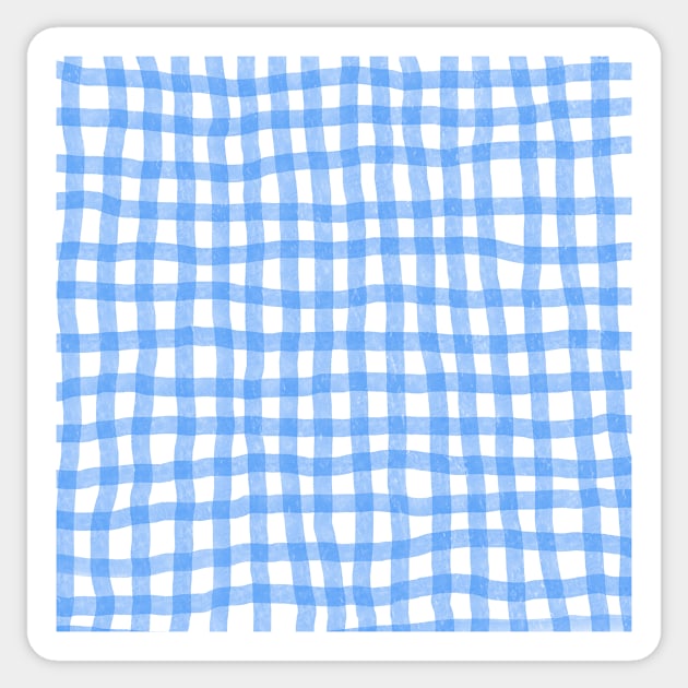 Light Blue Summer Plaid Pattern - Blue - Sticker | TeePublic