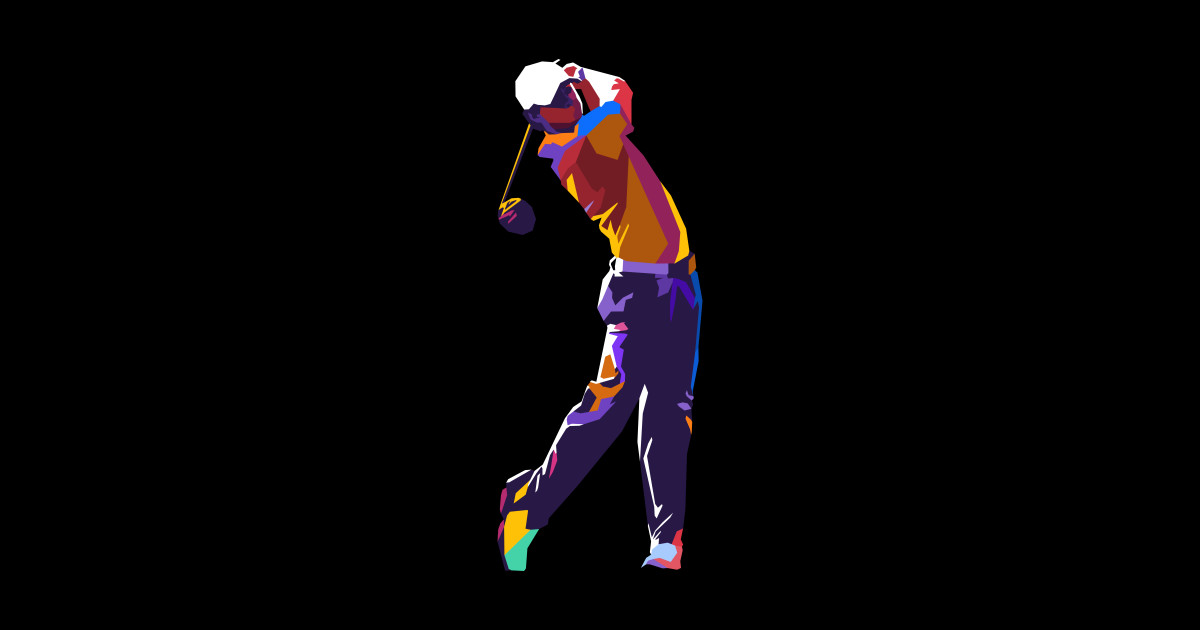 Vibran Golfer Modern Pop Art Illustration - Golf Designs - Sticker ...