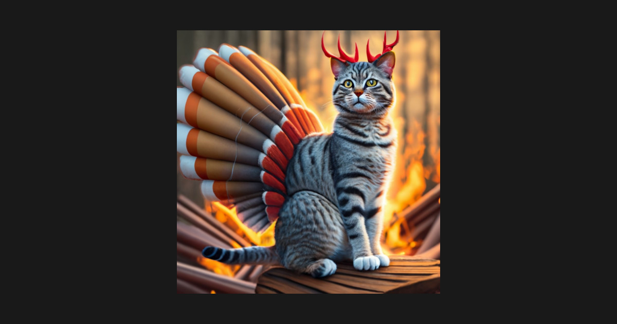 turkey devil cat of Thanksgiving - Thanksgiving - T-Shirt | TeePublic