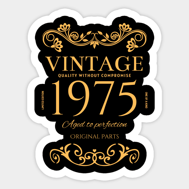 Vintage 1975 - Birthday Gift - 1975 Birthday - Sticker | TeePublic