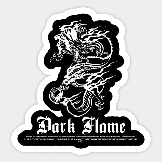 DARK FLAME BLACK - Vintage - Sticker | TeePublic