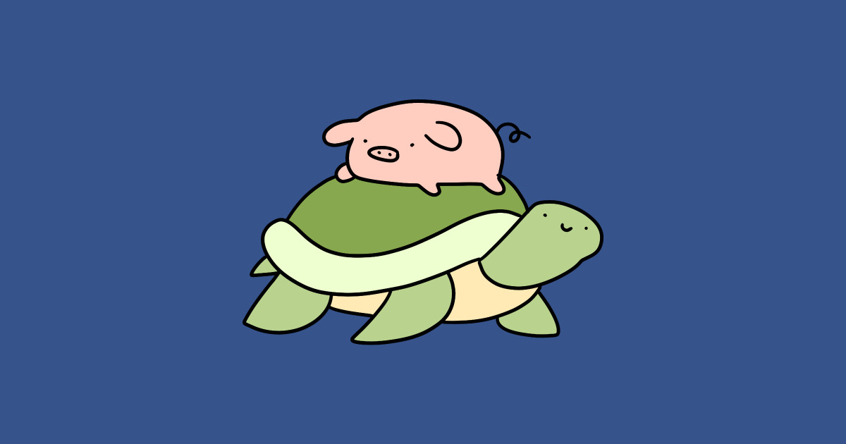 Turtle and Little Pig - Pig - Tapestry | TeePublic