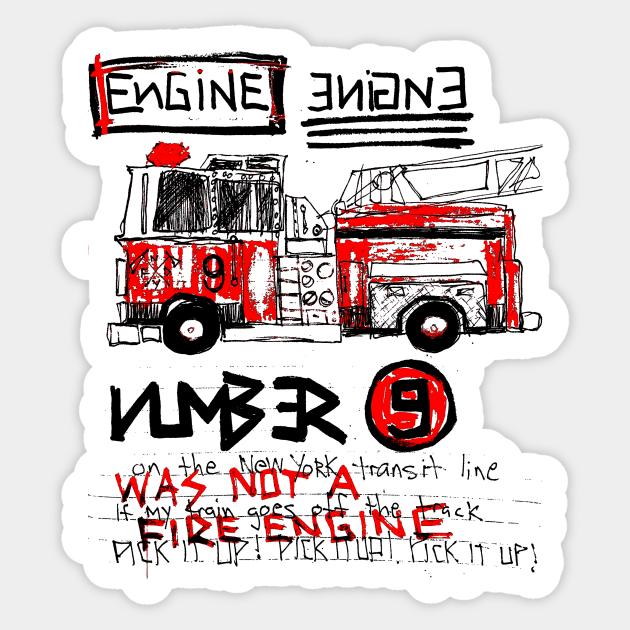 Number 9 Doodle Black - Engine Engine Number Nine - Sticker | TeePublic