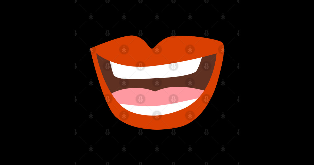 Red lips and big smile - Smile - Sticker | TeePublic