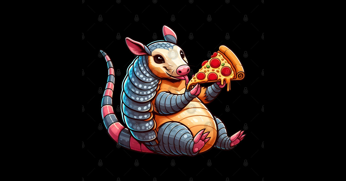 Armadillo eating pizza - Armadillo - Sticker | TeePublic