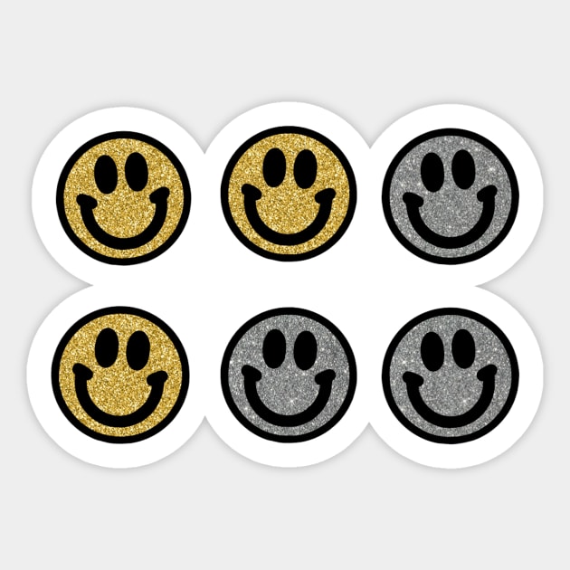 Glitter Happy Faces Sticker Pack - Sticker Pack - Sticker | TeePublic
