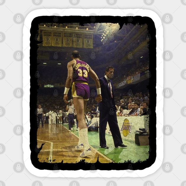 Kareem Abdul Jabbar and Pat Riley '1985' - Basketball - Sticker | TeePublic