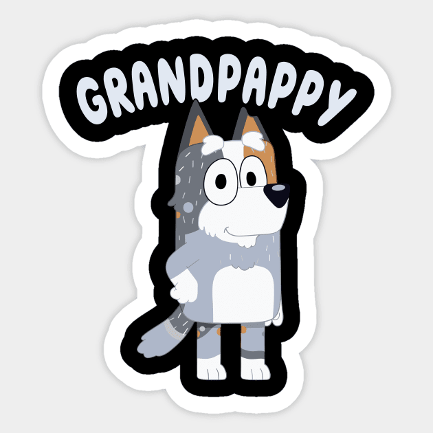 Vintage Grandpappy Bluey Cartoon - Bluey - Sticker | TeePublic