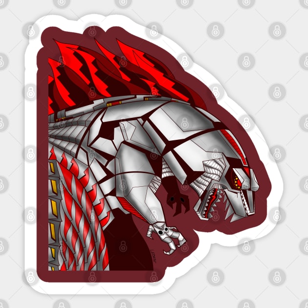 mechagojira mechagodzilla ecopop kaiju art - Mechagodzilla - Sticker ...