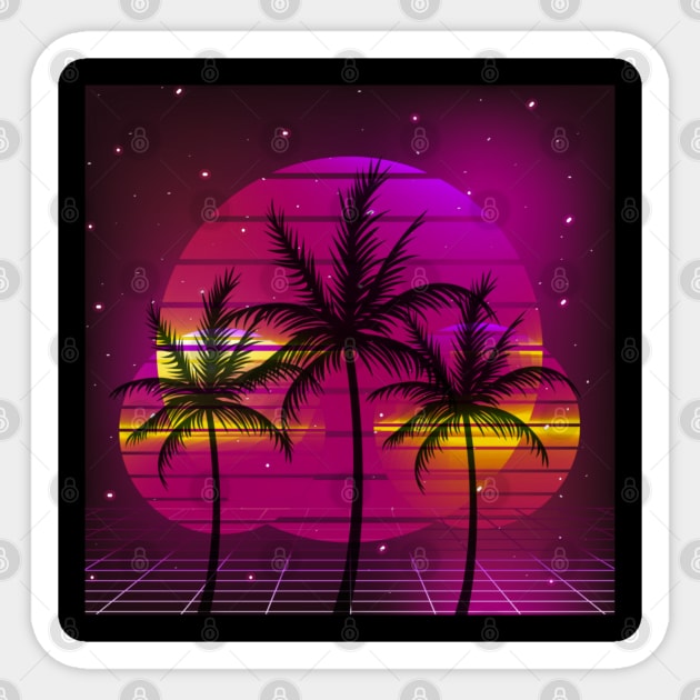 80s retro sunset - 80s Retro - Sticker | TeePublic