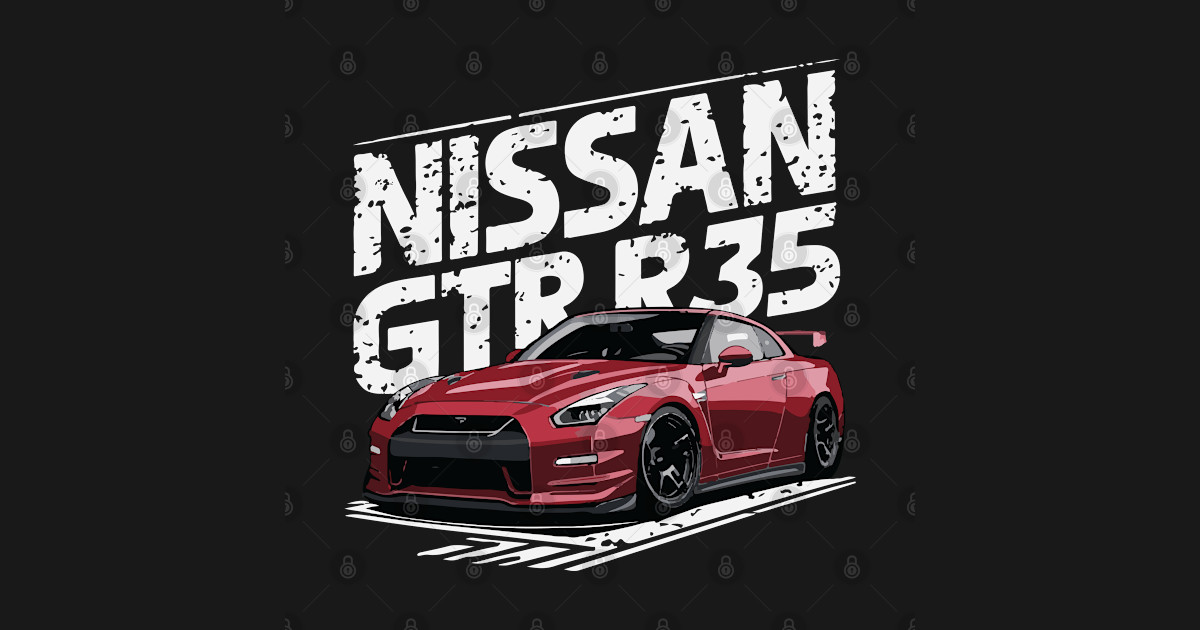 Nissan Skyline GTR R35 JDM Drifting Retro Vintage Car - Nissan Gtr R35 - T-Shirt | TeePublic