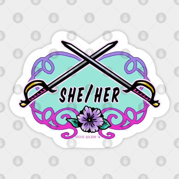SHE/HER - Lgbtq - Sticker | TeePublic