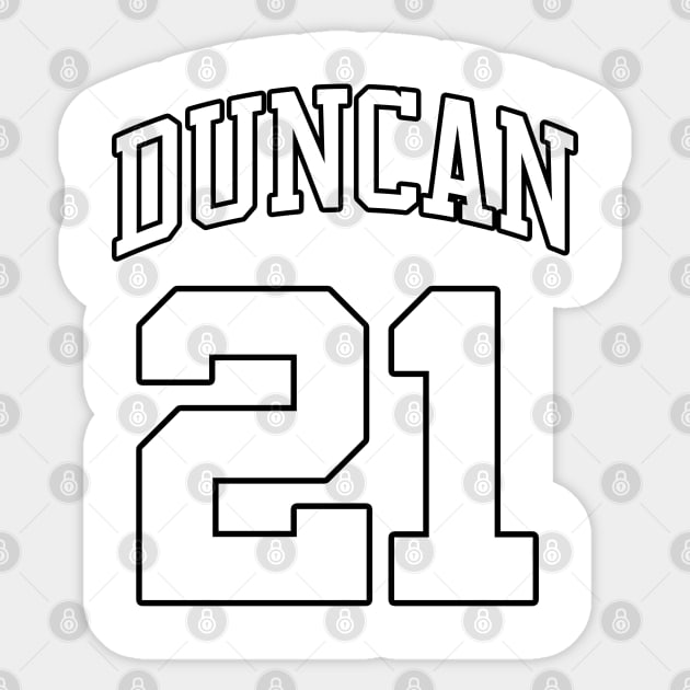 Tim Duncan Number 21 - Tim Duncan - Sticker | TeePublic