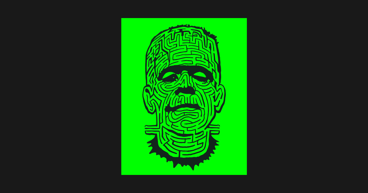 Frankenstein Maze Black poison Green background - Frankenstein - T ...