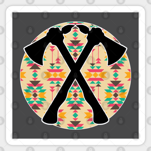 Tomahawk Pattern - 8 - Native Pattern - Sticker | TeePublic