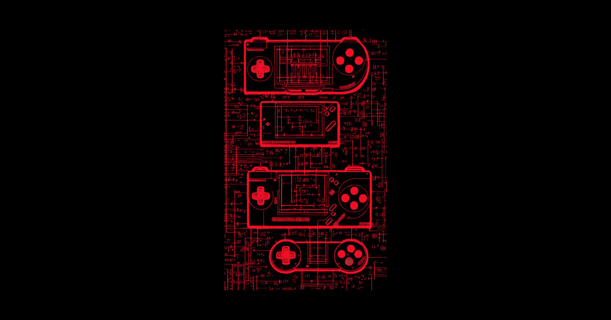 Neon Red handheld Gaming Controller - Gaming Controller - Posters and ...