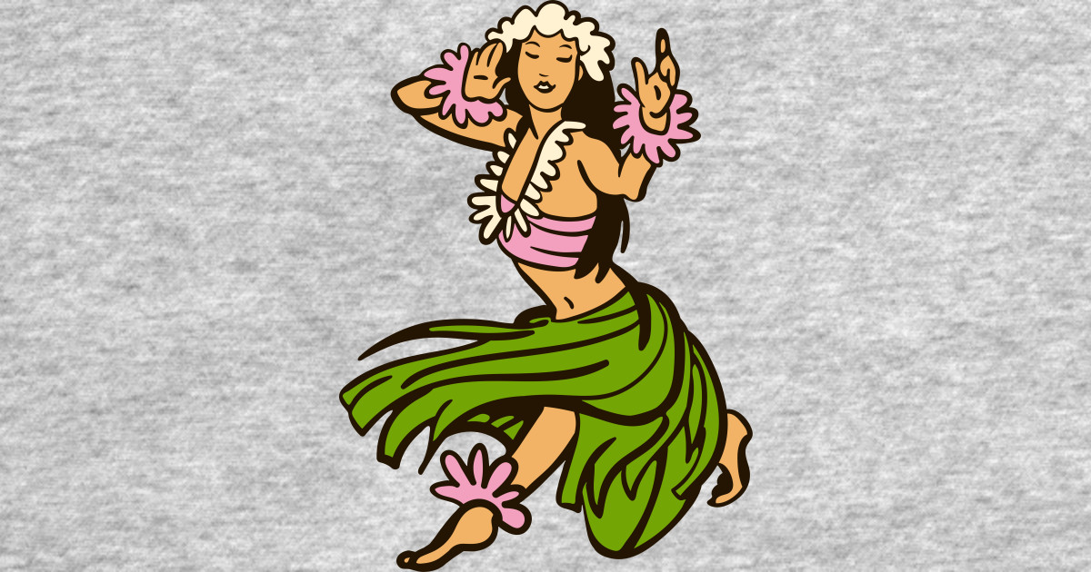 Vintage Hawaiian Hula Dancer Cartoon // Retro Hula Girl C - Hula Girl ...
