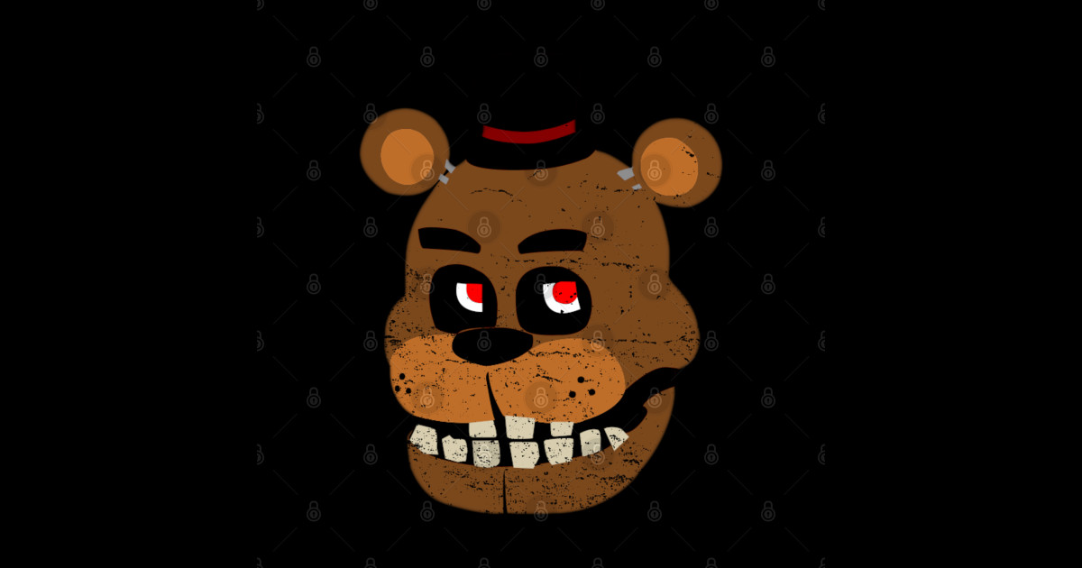 Freddy Fazbear Fierce Gaze - Vintage Cartoon Style - Fnaf - Sticker ...