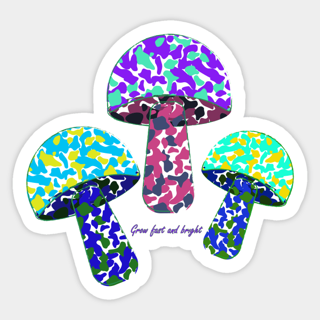 Blue spotted mushrooms - Mushroom - Sticker | TeePublic