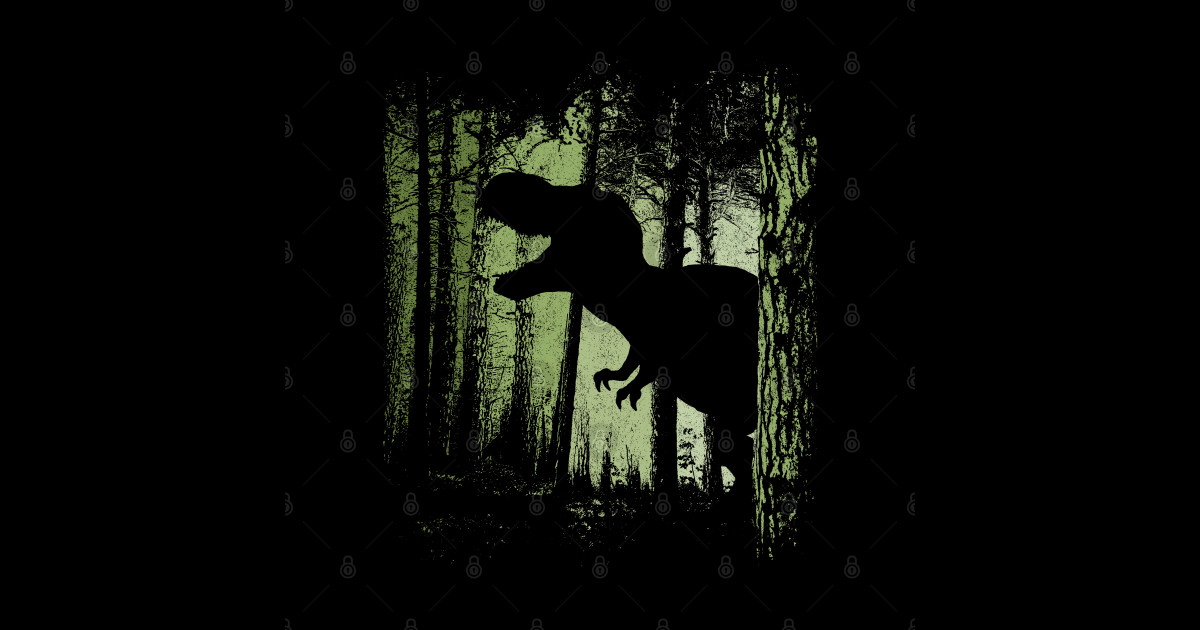 T-Rex Shadow in Twilight Forest Tyrannosaurus Silhouette - T Rex ...
