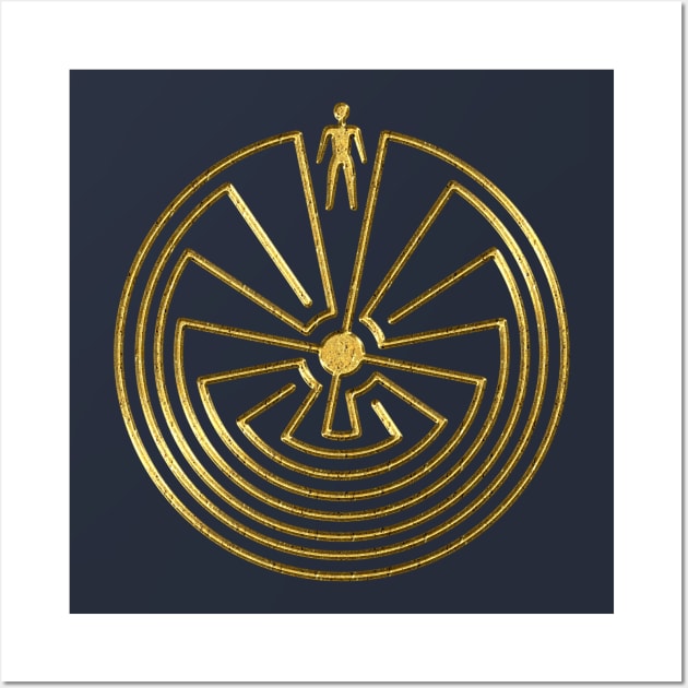 Native American Symbol - Man In The Maze - Gold - Man In The Maze ...