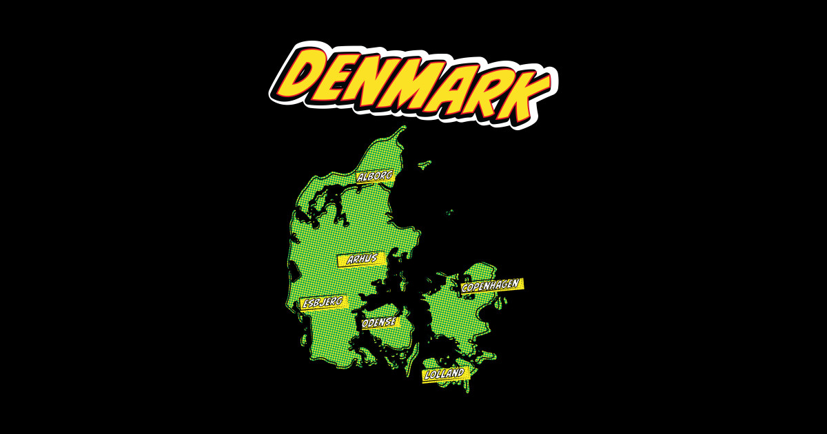 Denmark Travel map - Denmark Travel Map - Sticker | TeePublic