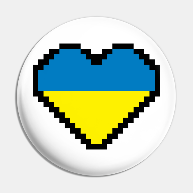 Ukraine Flag Pixel Art, Ukranian Flag pixel art - Ukraine - Pin | TeePublic