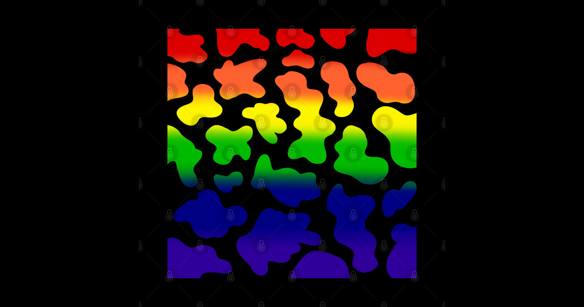 Rainbow Cow Print - Rainbow - Sticker | TeePublic