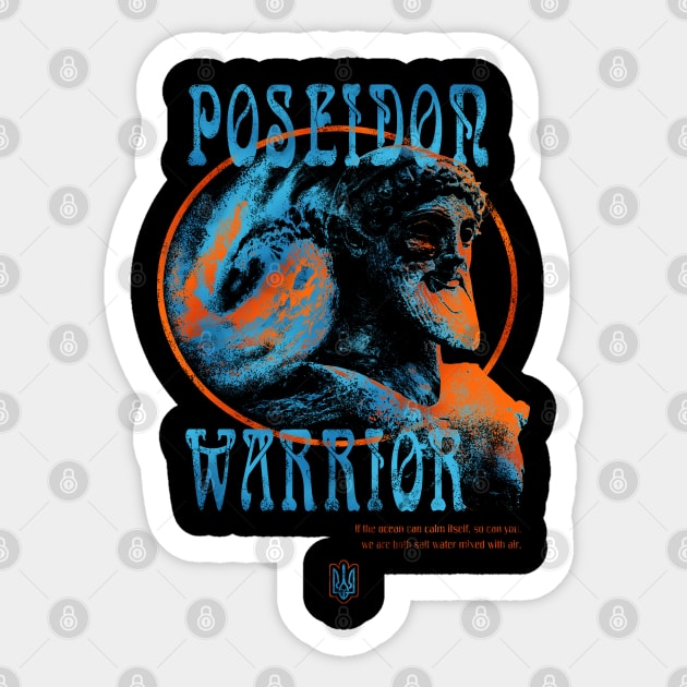 Poseidon Warrior v3 - Mythology - Sticker | TeePublic