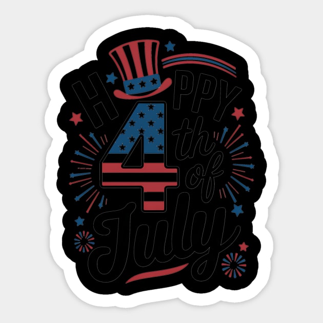 Happy 4th of july for men fourth of july - Independence Day - Sticker ...