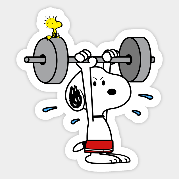Snoopy Working Out - Snoopy - Sticker | TeePublic